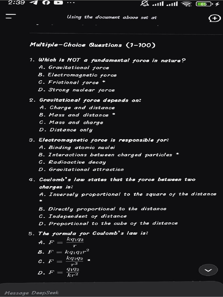 PHY 102 Questions and Answers | PDF