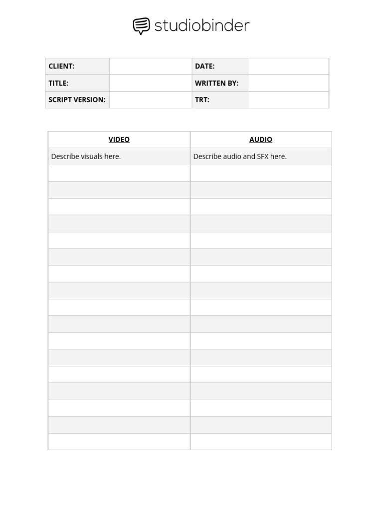 AV Script Template Guide | PDF