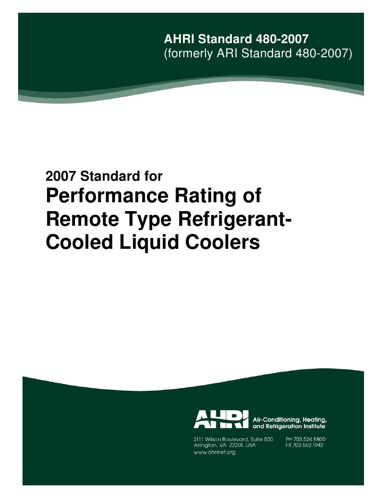 Ahri 480-2007 | PDF | Technology & Engineering
