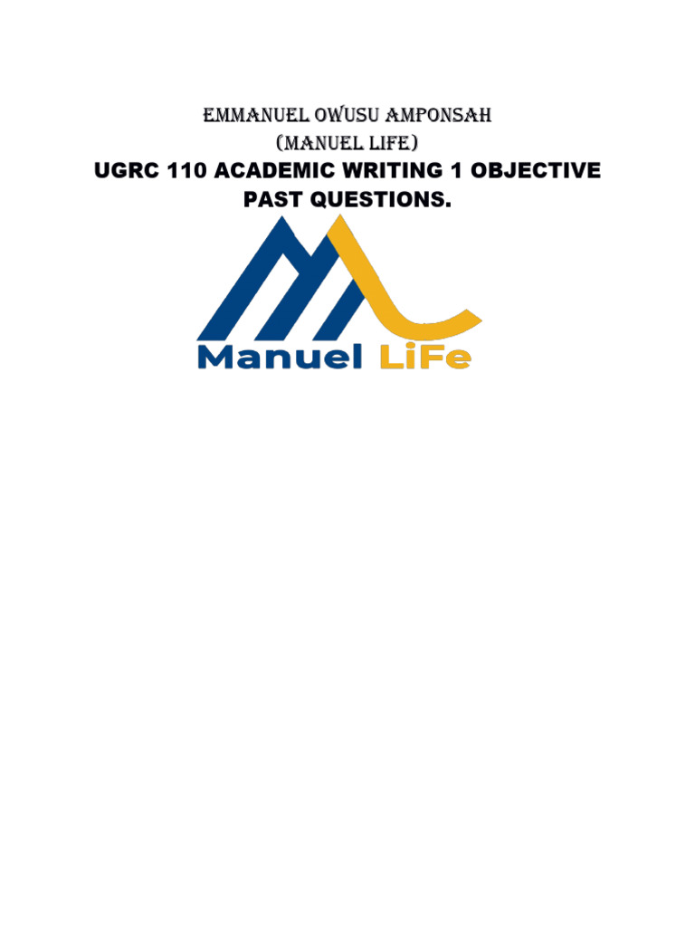 Academic Writing Past Questions Guide | PDF | Essays | Linguistics