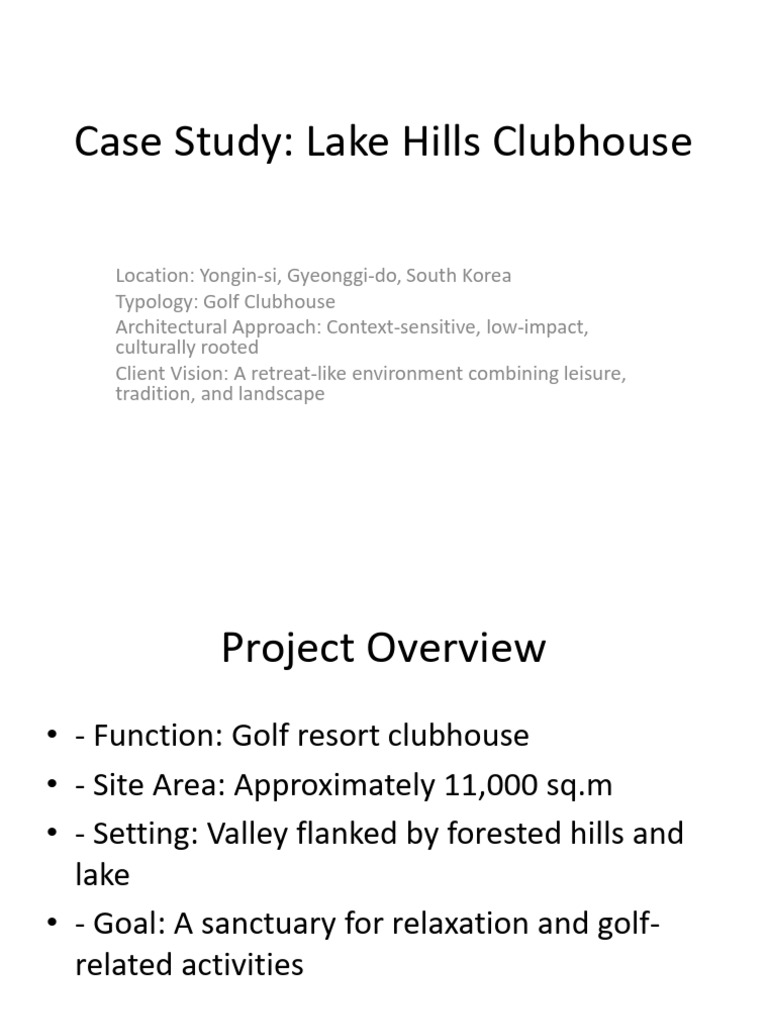 Lake Hills Golf Clubhouse Design | PDF