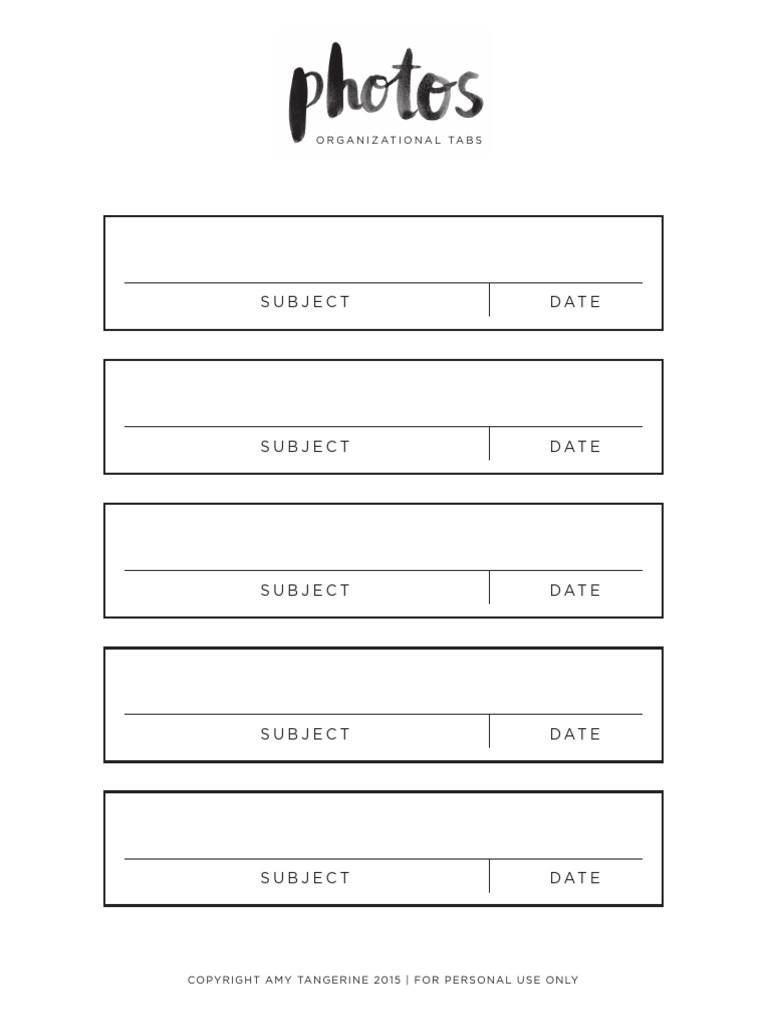 Amytangerine Photo Tabs | PDF