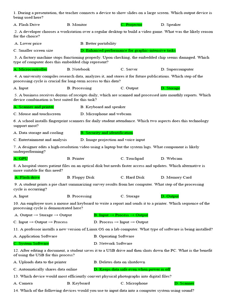 Ict Reviewer With Answer Key | PDF | Spreadsheet | Gmail