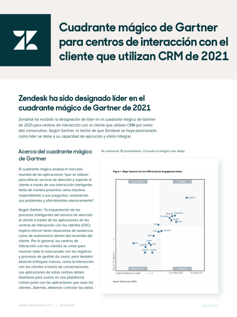 PR-018418 Zendesk Gartner+Magic+Quadrant One-pager Es-ES | PDF ...