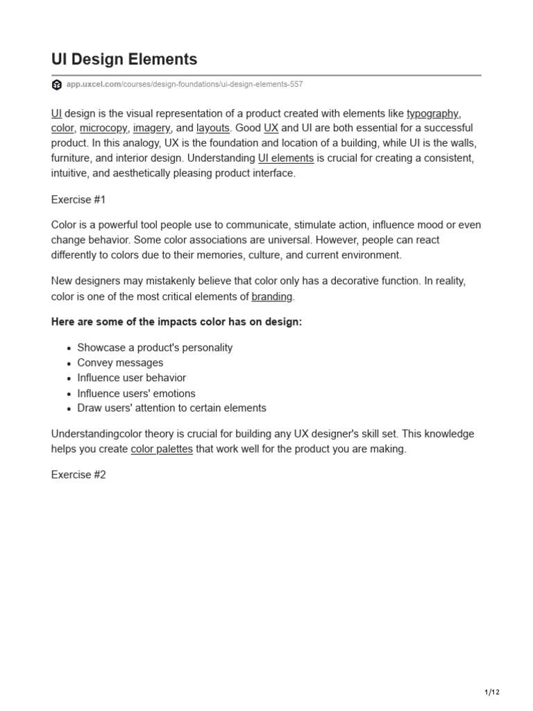 Essential UI Design Elements Explained | PDF | Typography | Icon ...