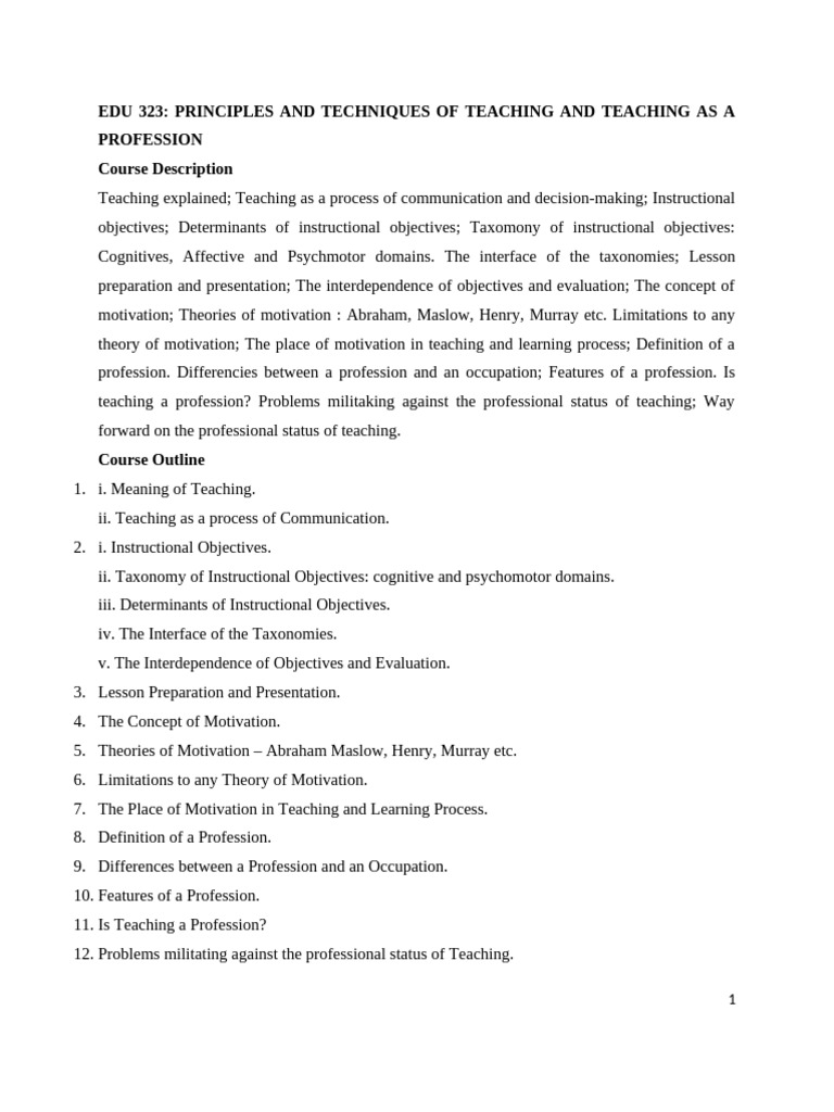 Teaching Principles and Professionalism | PDF | Motivation | Motivational