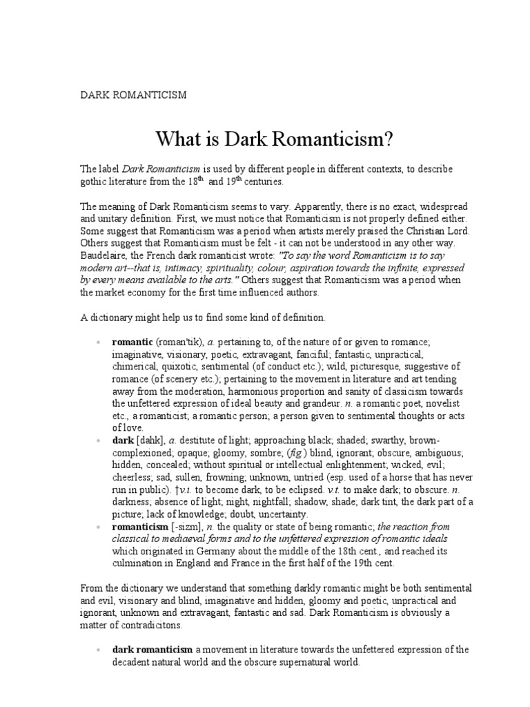 Exploring the Origins and Defining Characteristics of Dark Romanticism ...