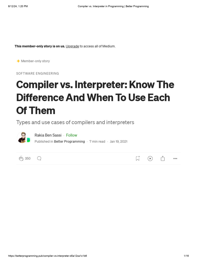 Compiler Vs Interpreter | PDF | Compiler | Java Virtual Machine