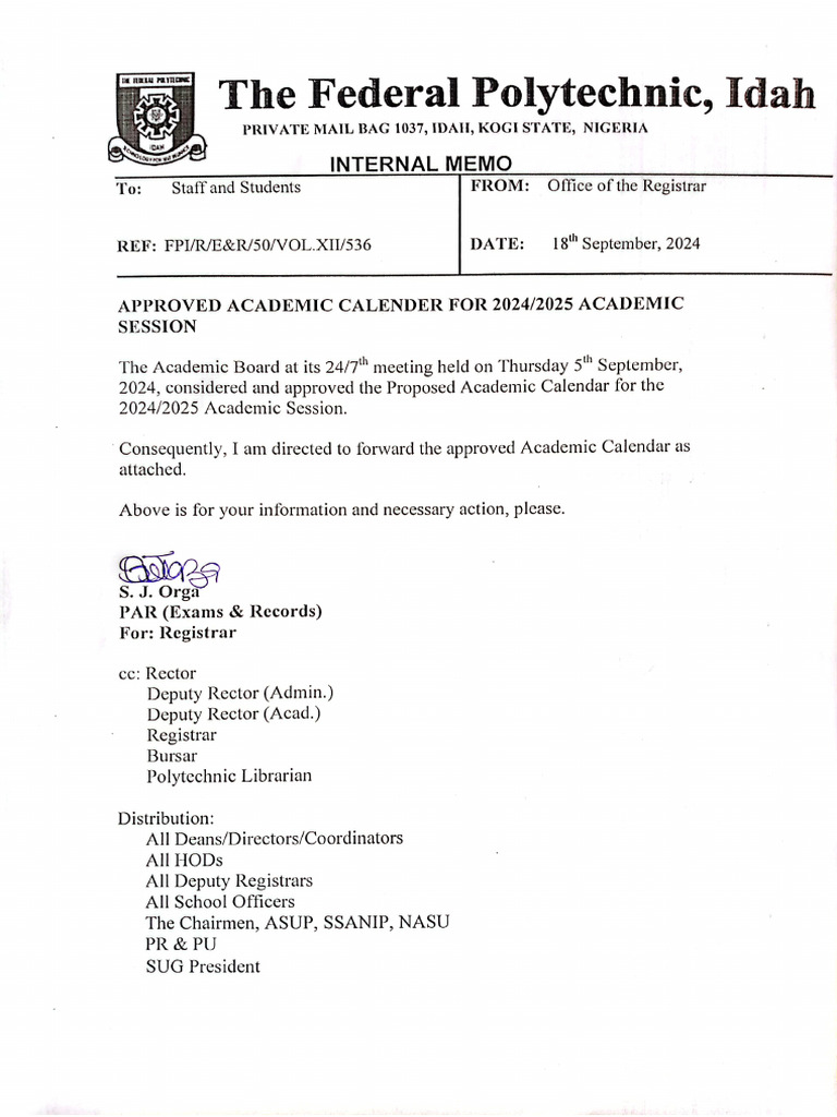 Approved Academic Calendar | PDF
