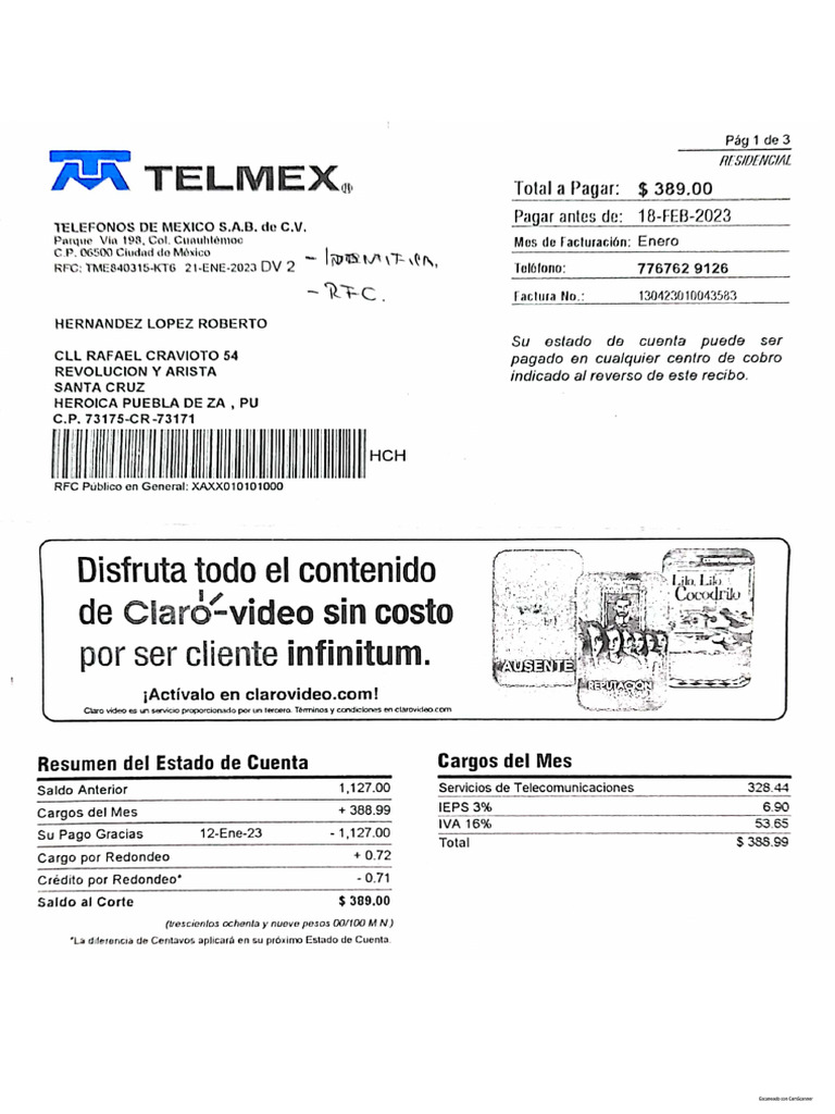 Recibo Telefonico | PDF
