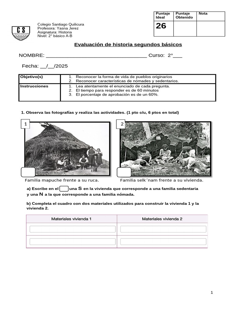 2° Básico Nómades y Sedentarios. | PDF
