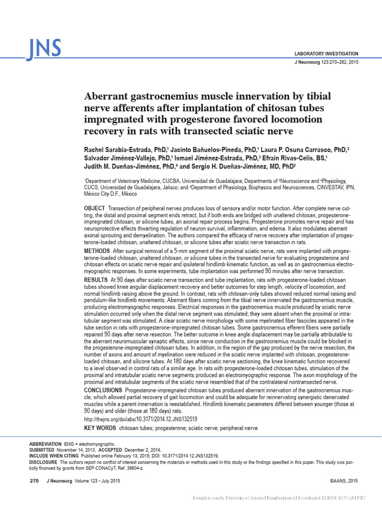 Laboratory Investigation J Neurosurg: Object | PDF | Nerve | Axon