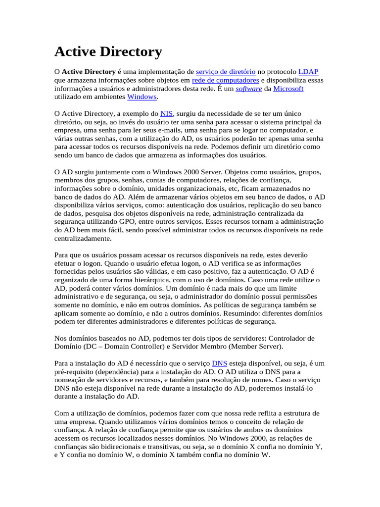 O Que é Active Directory e Suas Funções | PDF | Diretório ativo ...