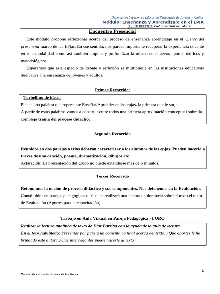 Módulo 5 Enseñanza y Aprendizaje en El EPJA | PDF | Enseñando | Maestros