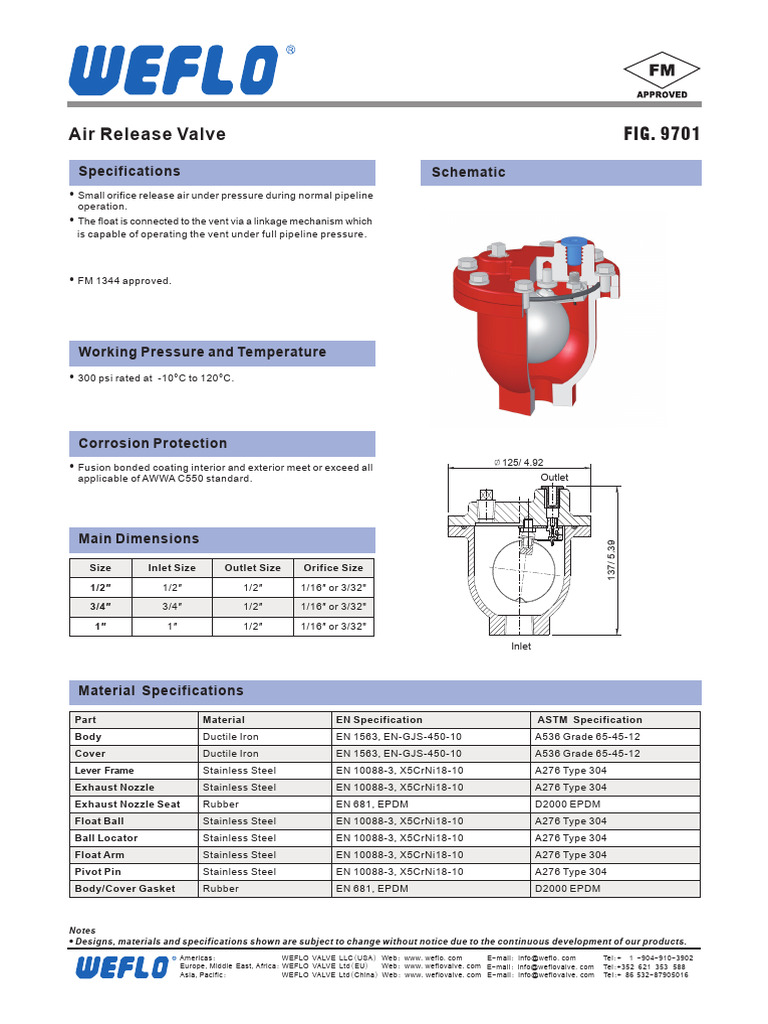 WEFLO Double Orifice Air Release Valve | PDF | Valve | Stainless Steel