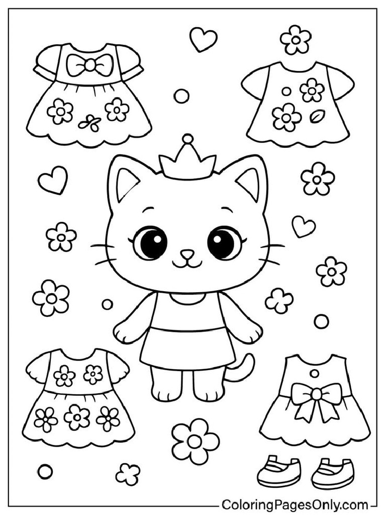 Paper Cat Coloring Pages | PDF
