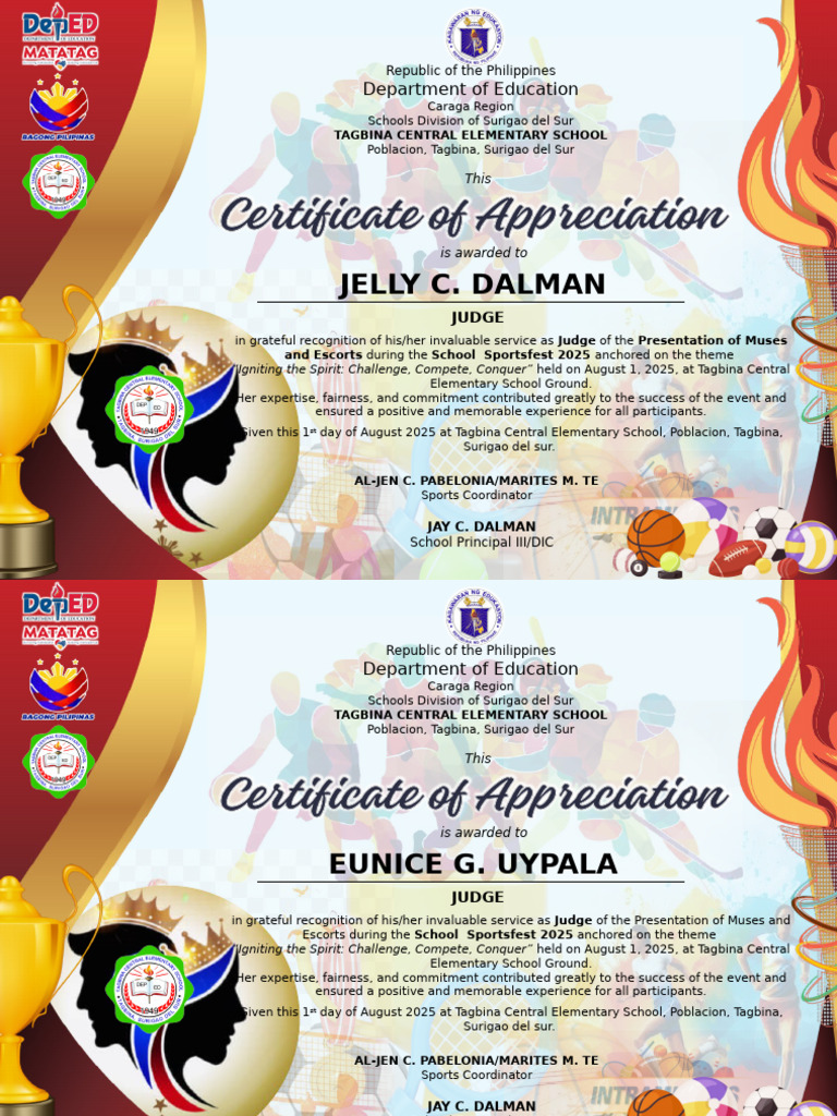 Certificate of Appreciation for Judges | PDF | Philippines | Public ...