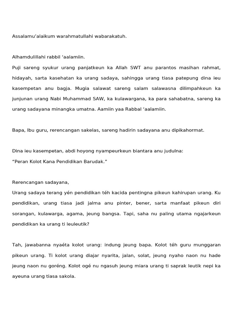 Biantara Peran Kolot SD | PDF