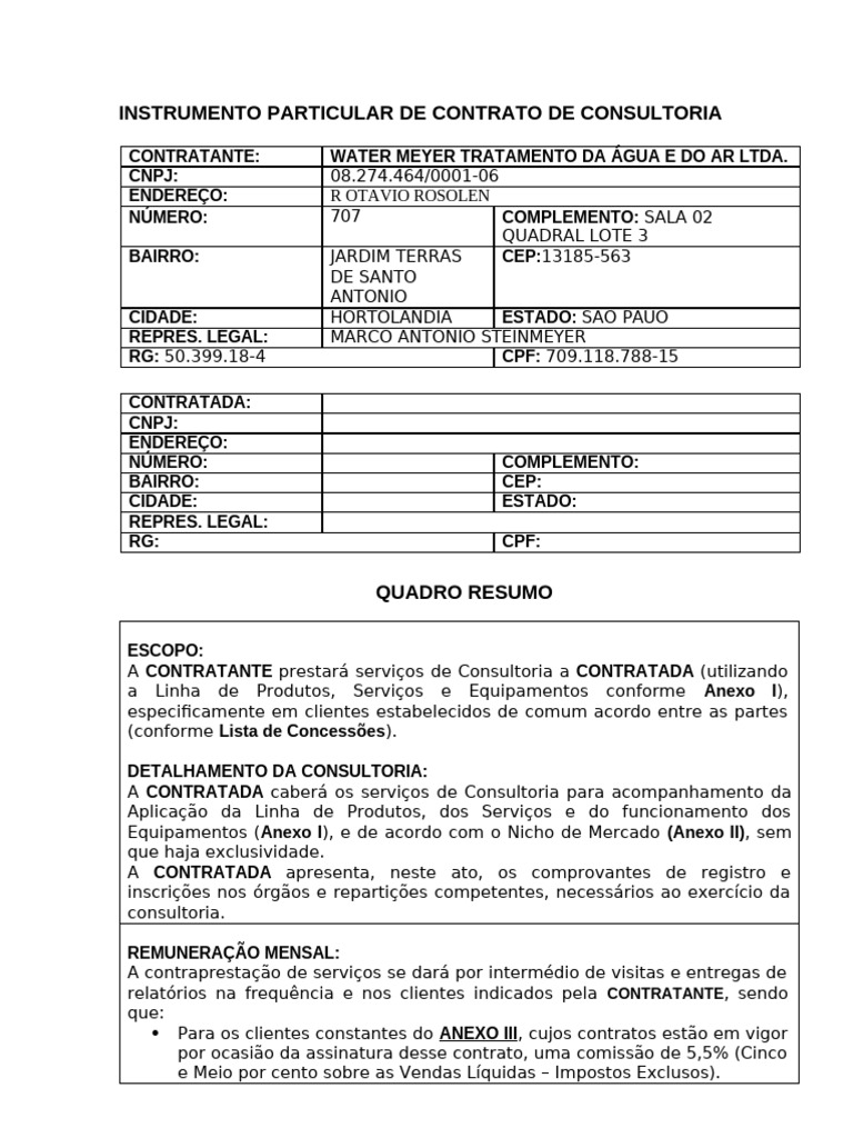 RASCUNHO MINUTA CONTRATO DE REPRESENTANTE COMERCIAL - Danilo Macedo | PDF | Juros | Impostos