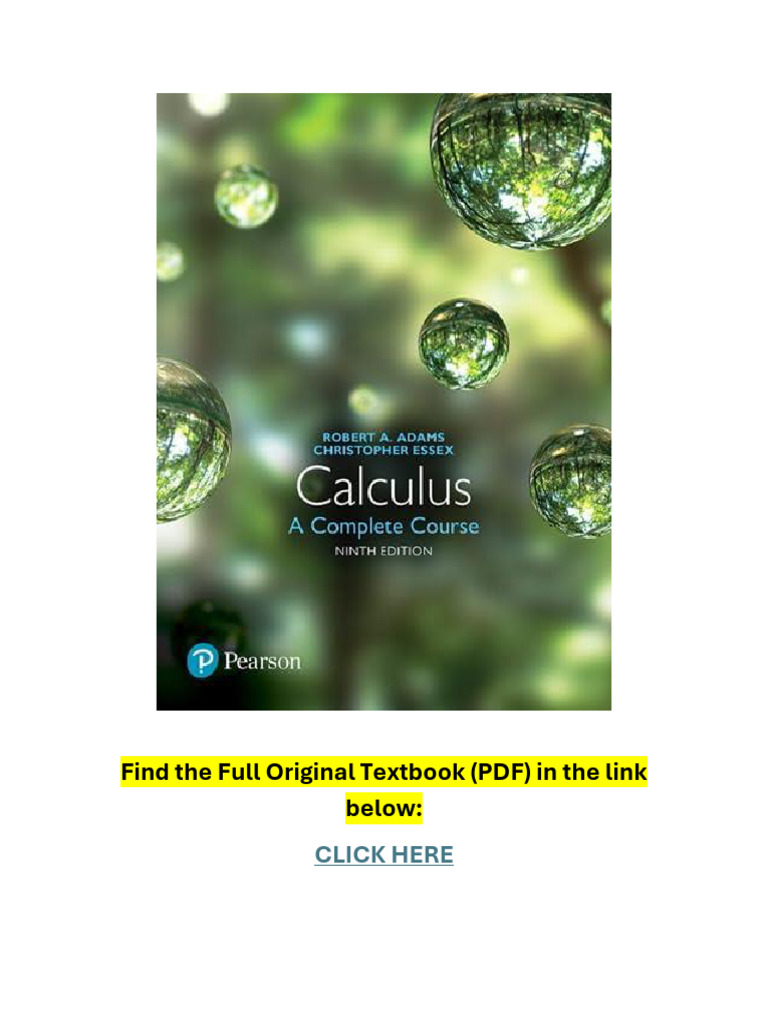 Calculus A Complete Course, 9th Edition PDF | PDF | Integral | Function (Mathematics)