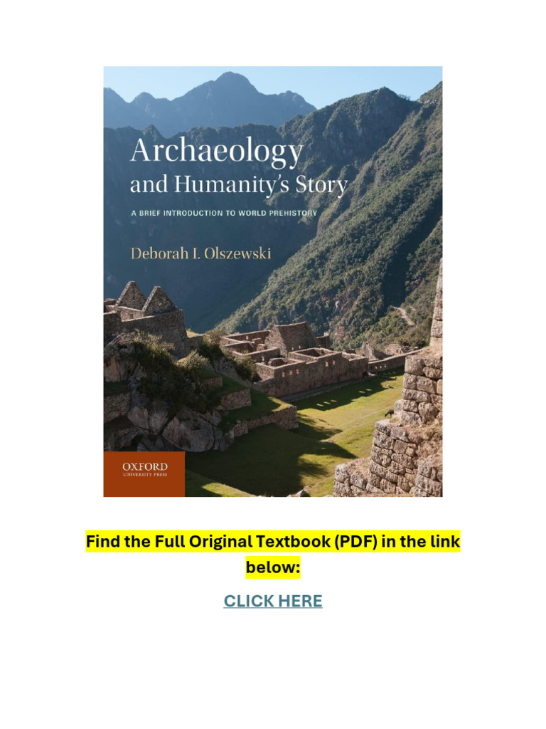 Archaeology and Humanity's Story A Brief Introduction To World ...