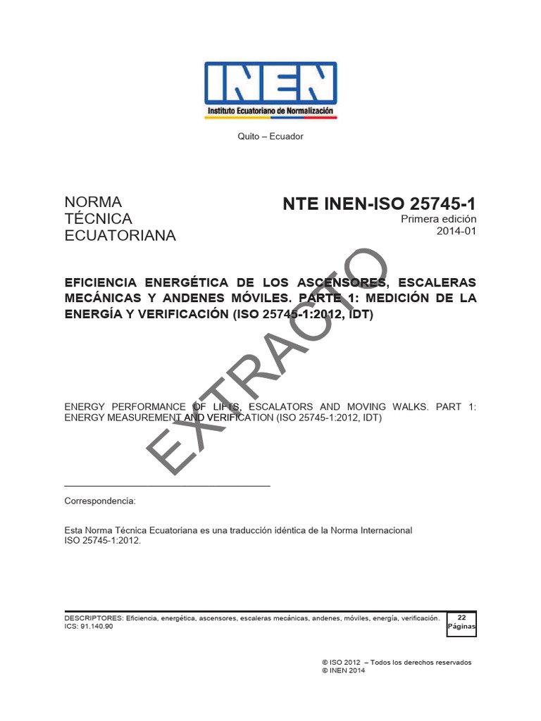 nte_inen_iso_25745-1 | PDF | Organización internacional para la ...