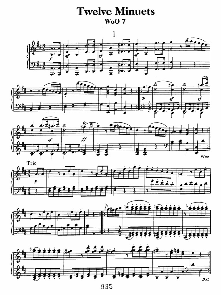 A2 Beethoven Minuet in D WoO 7 No.7 (Page7) | PDF