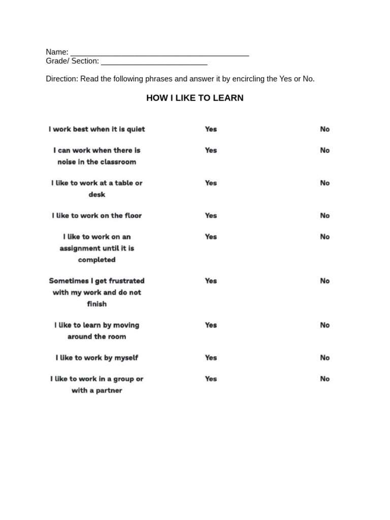 How I Like To Learn | PDF