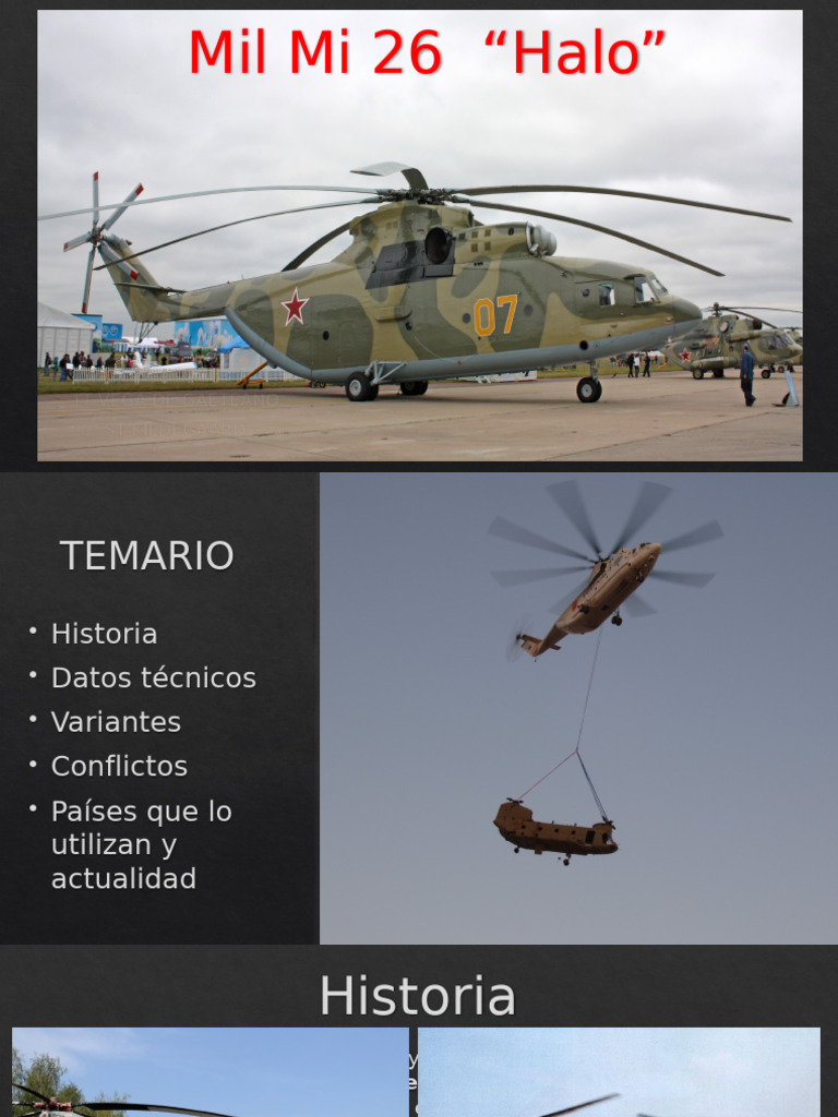 Mil Mi-26 Halo: Historia y Especificaciones | PDF | Aviación | Aeronave