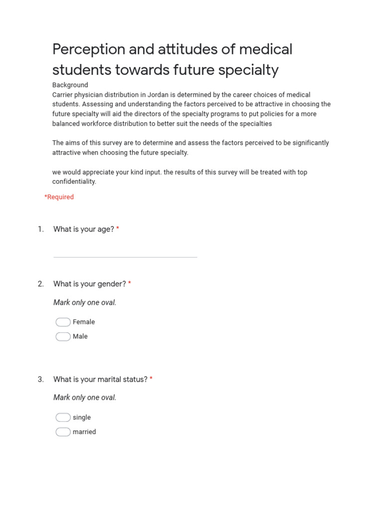 Perception and Attitudes of Medical Students Towards Future Specialty ...