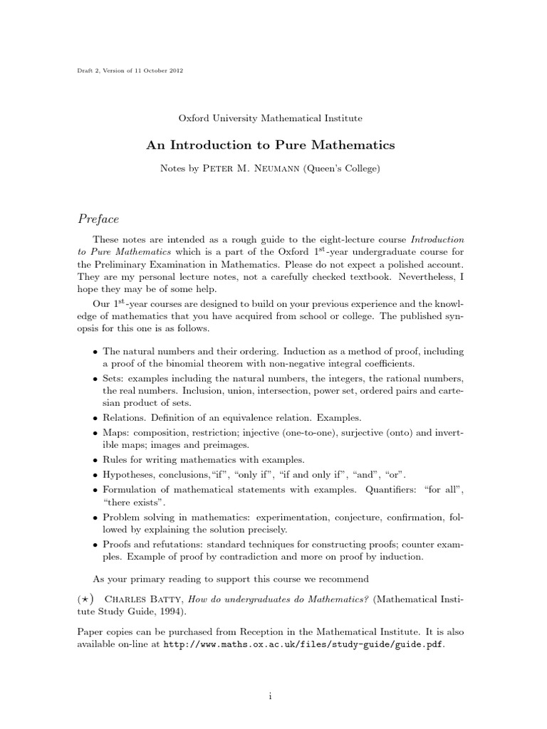 An Intro To Pure Mathematics V2 | PDF | Set (Mathematics) | Function ...