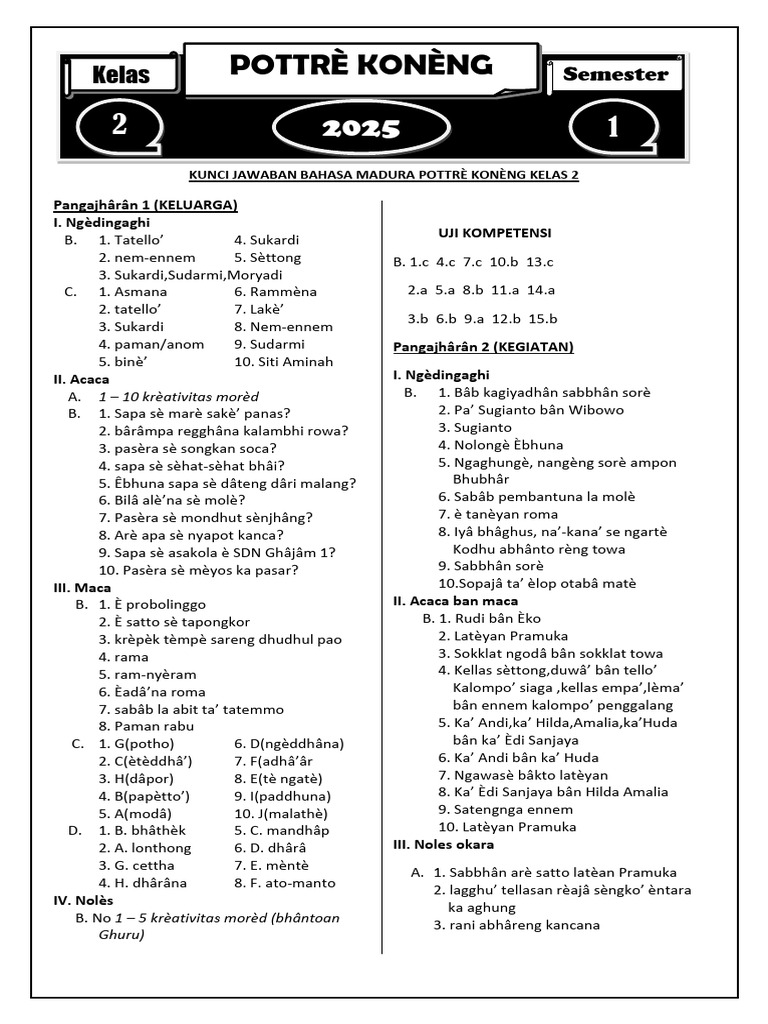 KJ Kelas 2 smt1 | PDF