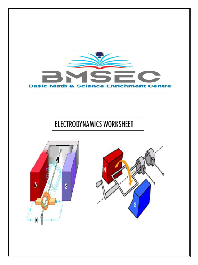 Electrodynamics Worksheet - 1 | PDF | Electric Generator | Electric Motor