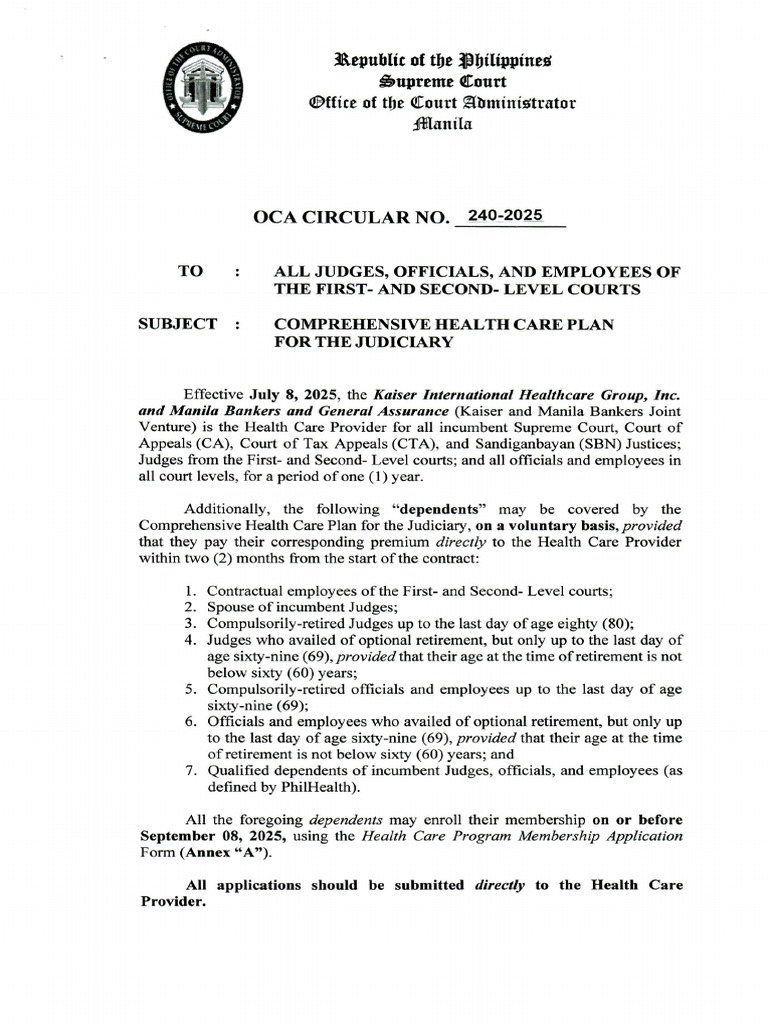 OCA Circular No. 240-2025 | PDF