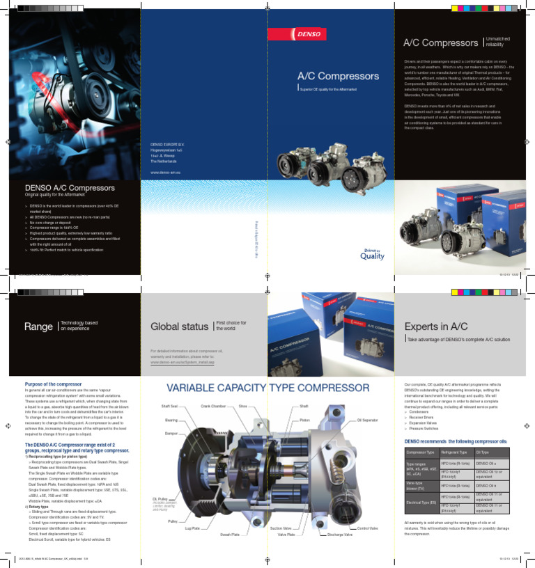 AC Compressor Leaflet English | PDF | Air Conditioning | Machines