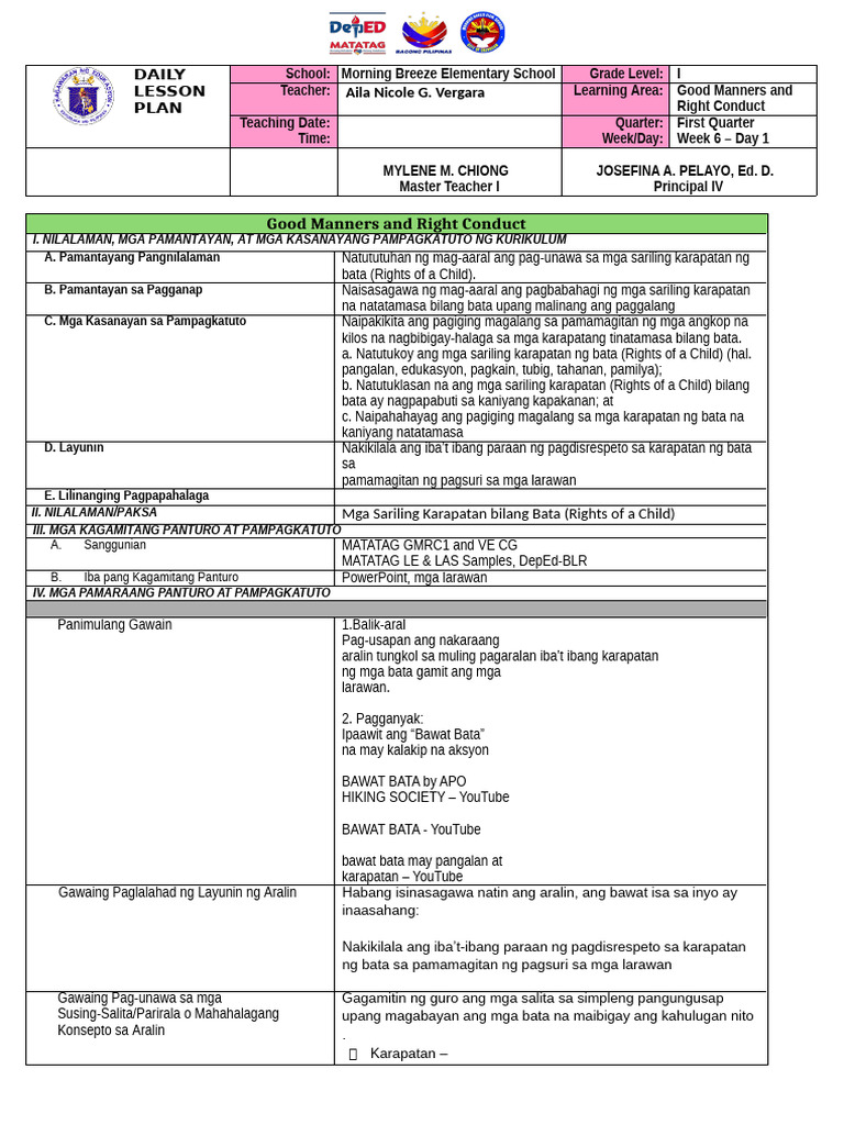 DLP GMRC Q1 W6. | PDF