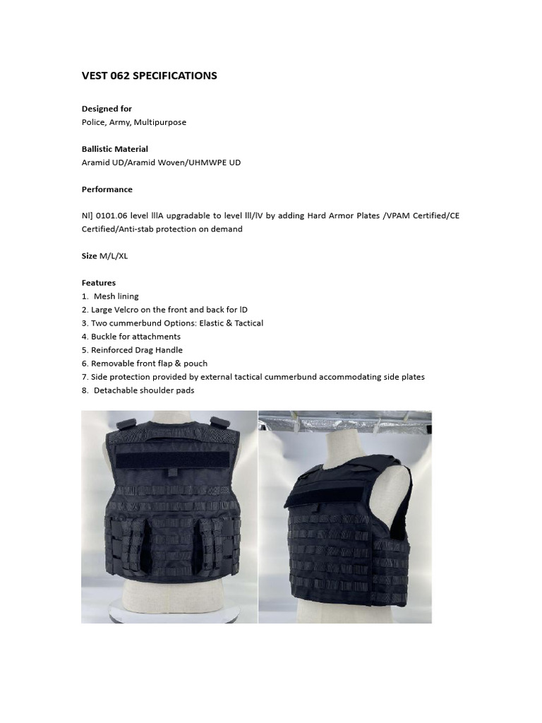VEST 062 Specifications Overview | PDF