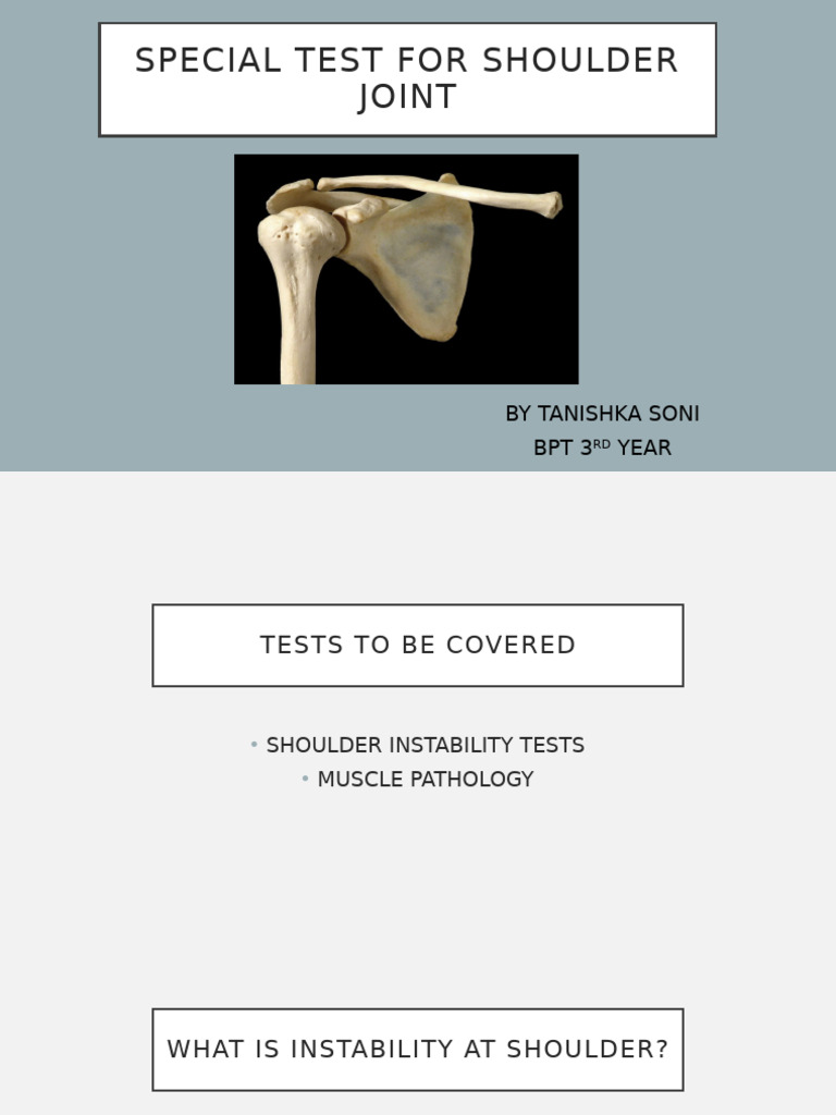 Shoulder Instability and Muscle Tests | PDF | Shoulder | Anatomical ...
