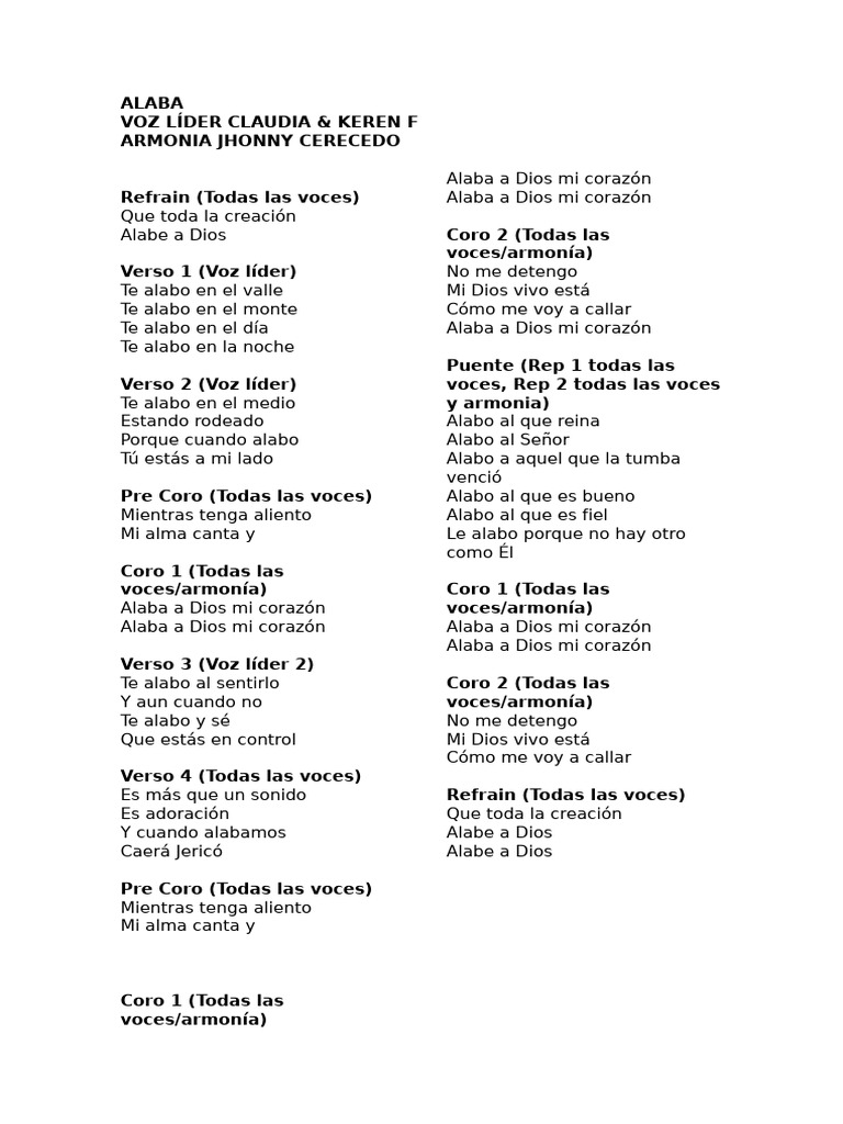 Alaba Estructura Vocal | PDF