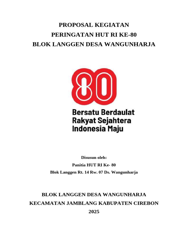 Peringatan HUT RI Ke-80 Blok Langgen | PDF
