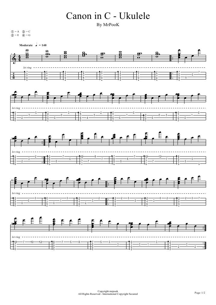 Canon in c - Ukulele