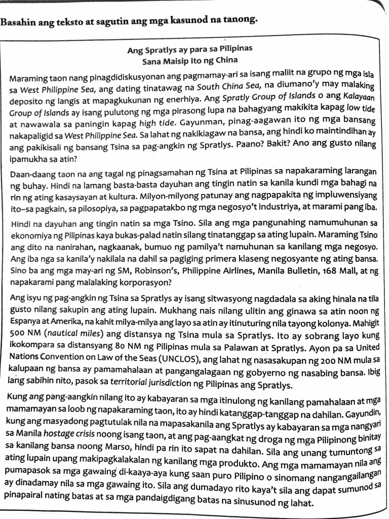 Spratlys Argumentative Text | PDF