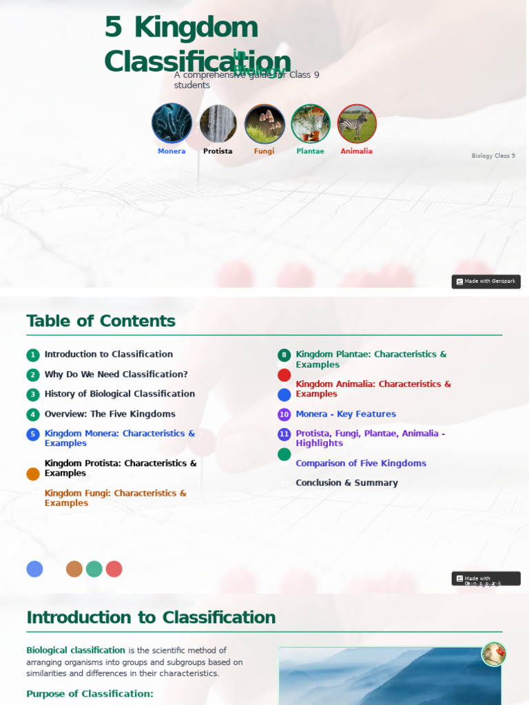 Five Kingdom Classification Biology 20250716151702 | PDF | Cell ...