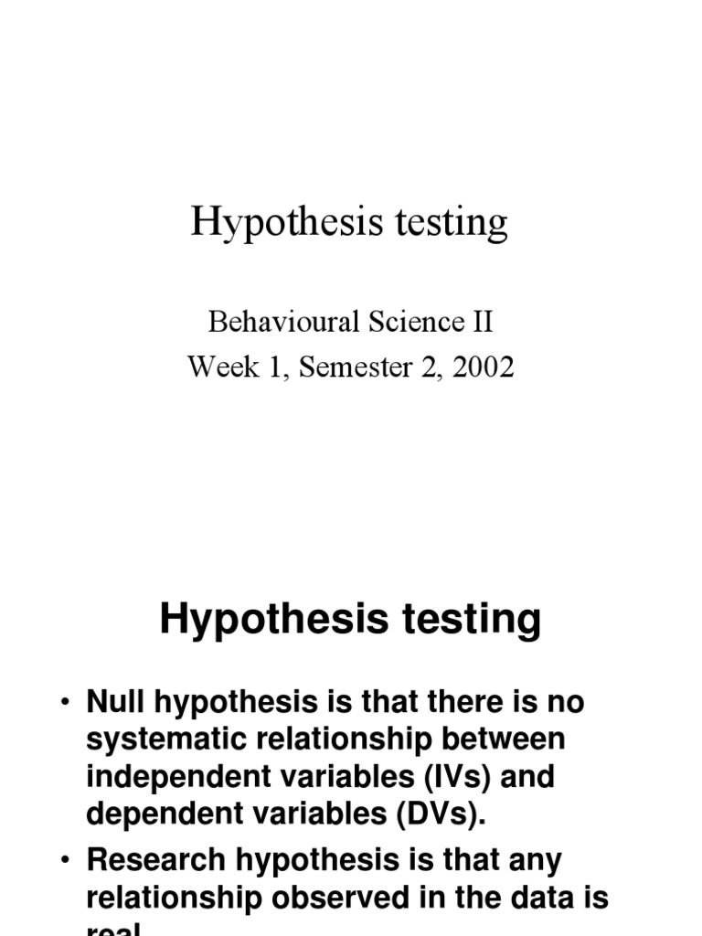 100 Fundamentals Of Hypothesis Testing 1 Pdf Statistical Hypothesis