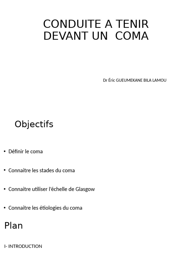 Guide complet sur le coma et son évaluation | PDF | Coma | Épilepsie