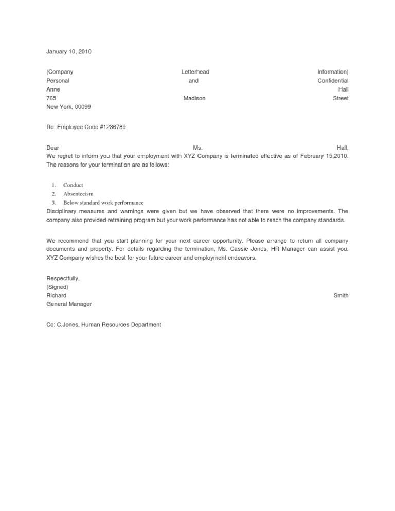 Termination Letter | PDF