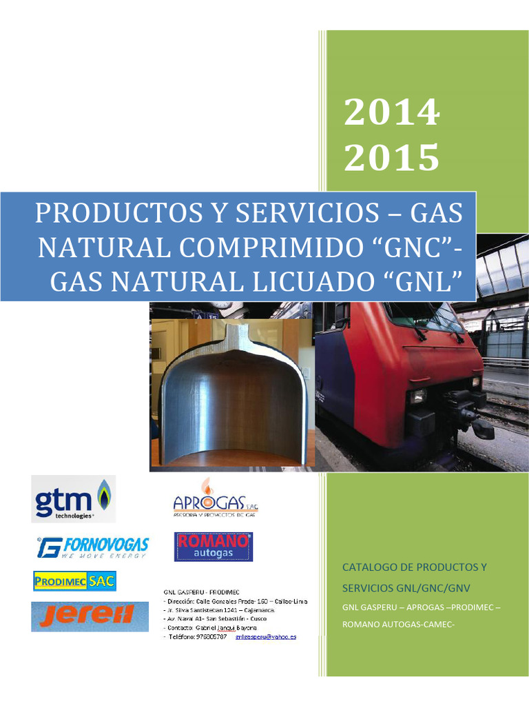 Catalogo GNC-GNV-GNL 2014 - 2015 Gnlgasperu1 | PDF | Gas natural licuado | Tecnologías de gas