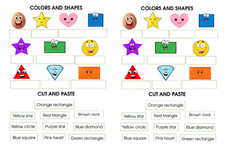 Color and Shape - Cut and Paste | PDF