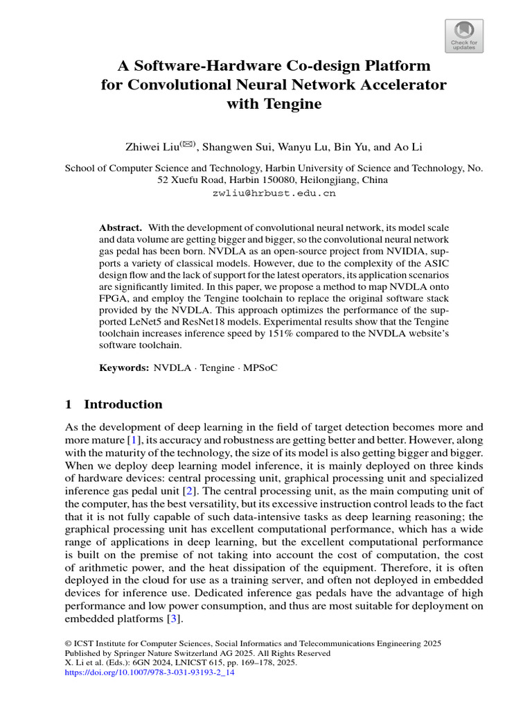 A Software-Hardware Co-Design Platform For Convolutional Neural Network ...