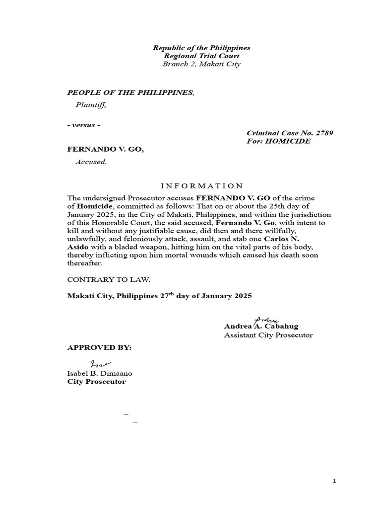 L. 1 Information - Consummated Crime | PDF